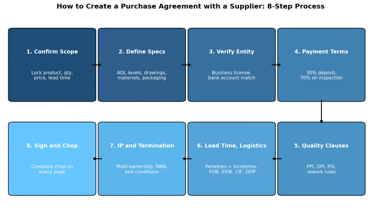 Guide and Sample Purchase Agreement with Supplier